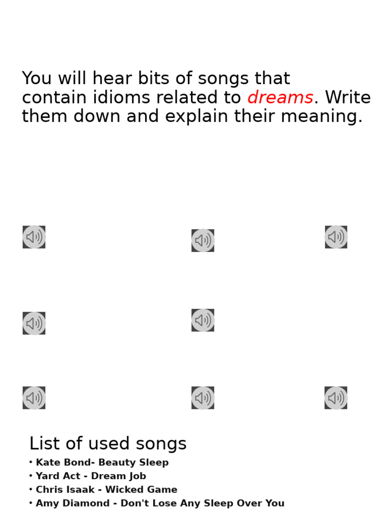 Unit 2 Dreams Idioms | PDF