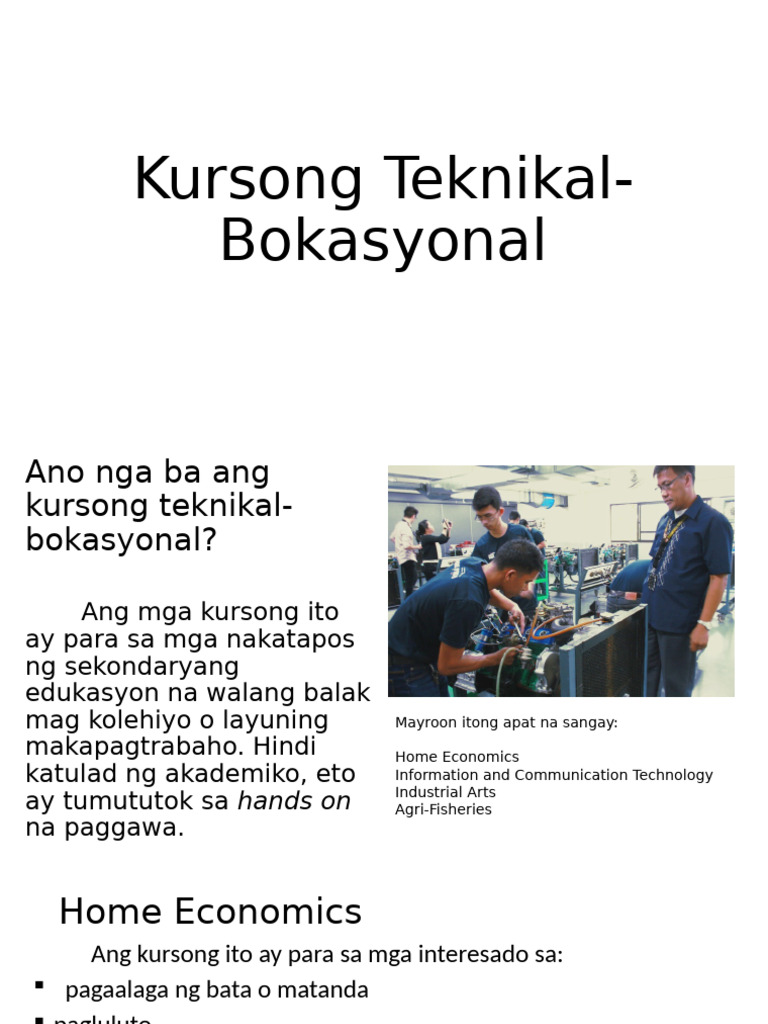 Kursong Teknikal Bokasyonal | PDF