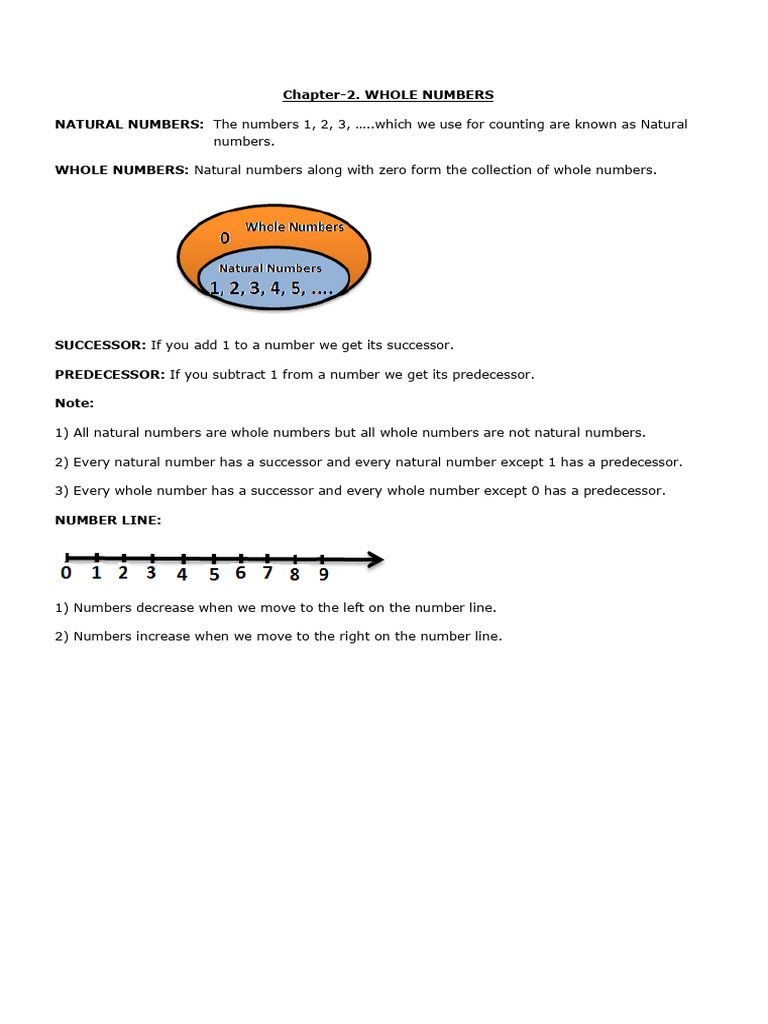 Whole Numbers Basics for Learners | PDF