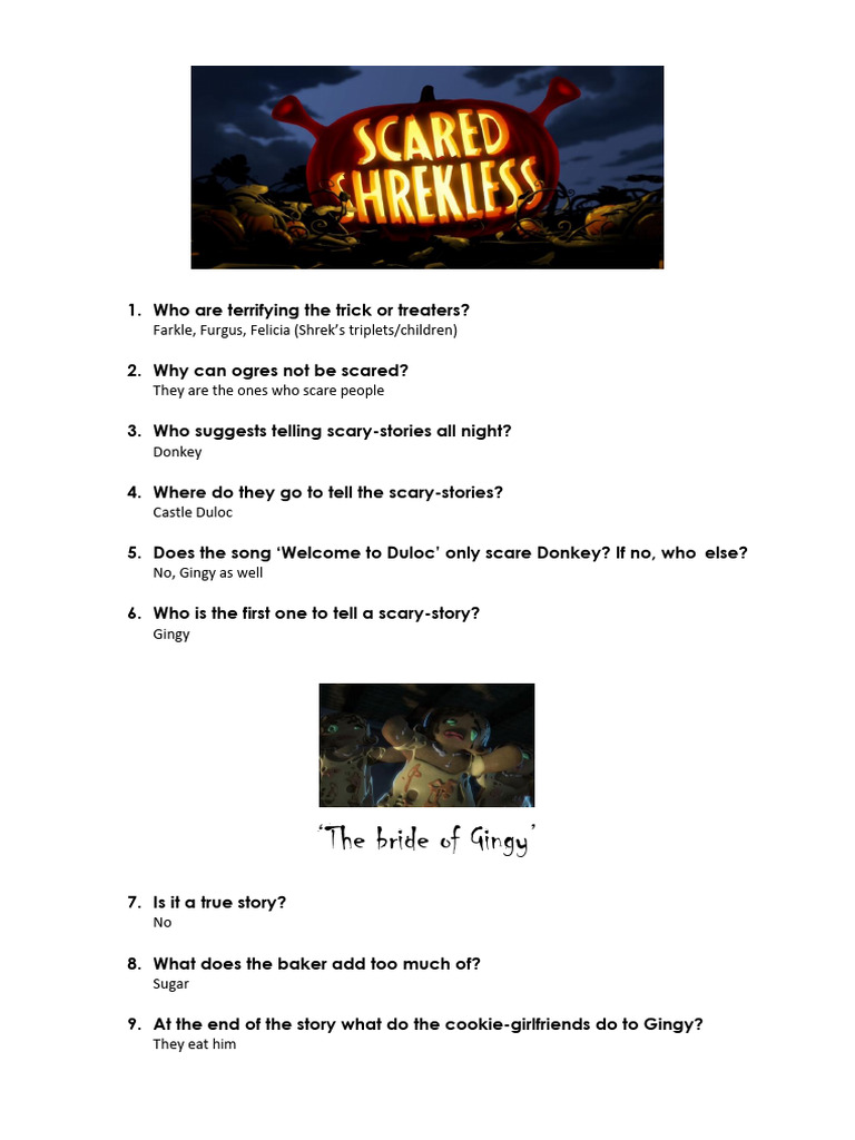 Scared Shrekless - Halloween - KEYS | PDF