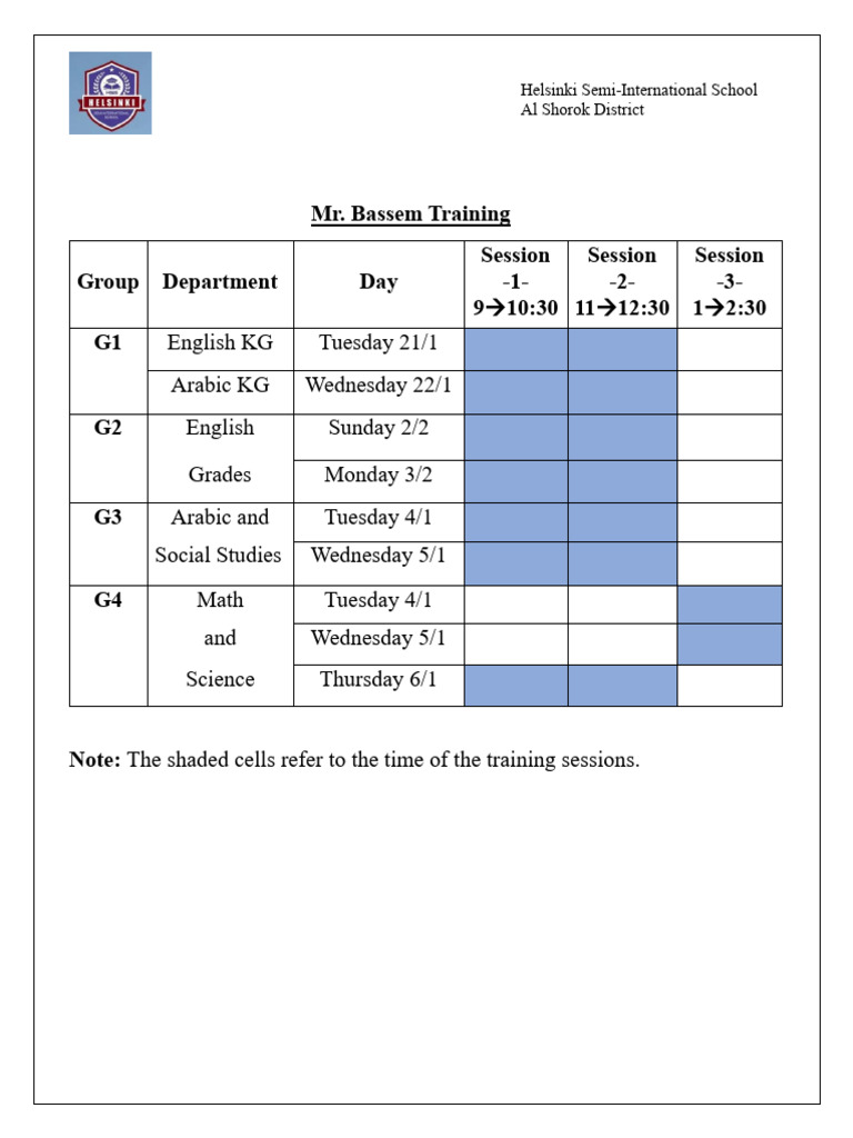 Bassem Schedule | PDF