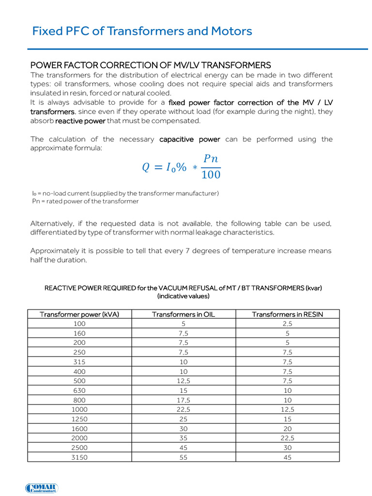 Fixed-PFC-of-Transformers-and-Motors | PDF | Transformer | Ac Power