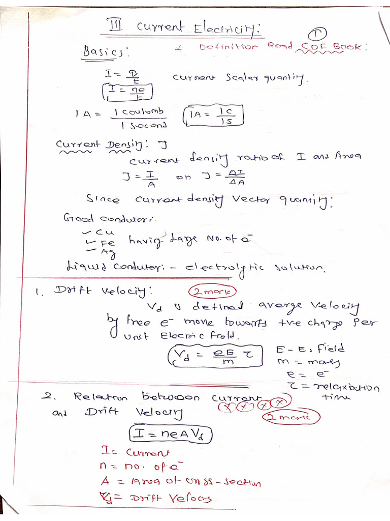 Physics Chapter 3 Current Electricity | PDF