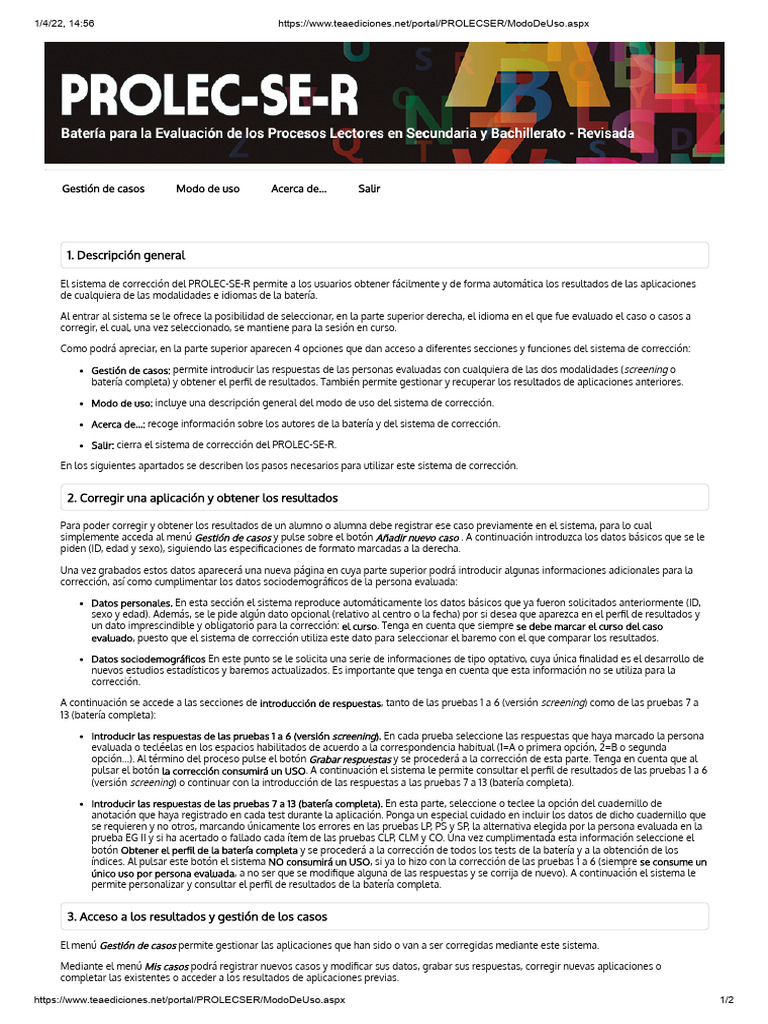 ModoDeUso Tea Corrige | PDF | Informática