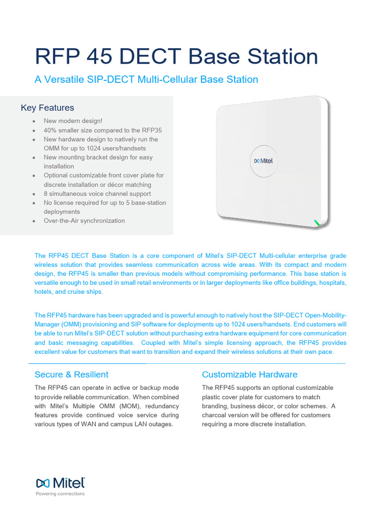 RFP-45 Fiche Produit en PDF | PDF | Session Initiation Protocol | Voice Over Ip