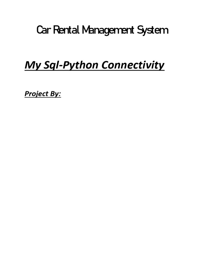 CAR RENTAL MANAGEMENT SYSTEM | PDF | Databases | Software