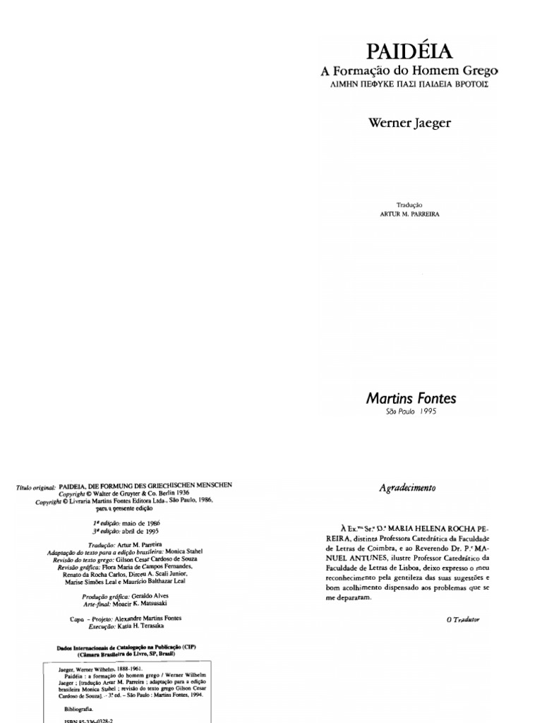 Werner Jaeger - Paidéia - A Formação Do Homem Grego | PDF