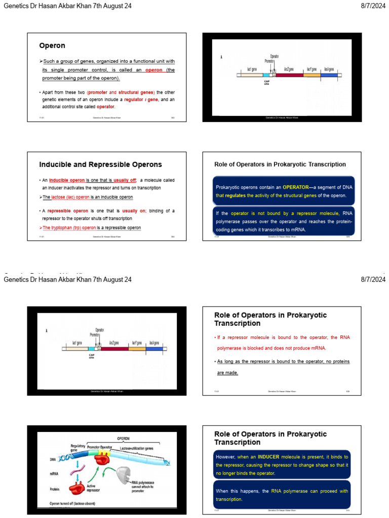 Biochemistry Genetics 0.6 | PDF | Operon | Repressor