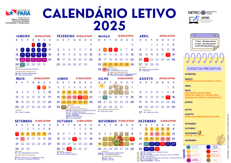 Calendário Letivo 2025: Feriados e Avaliações | PDF