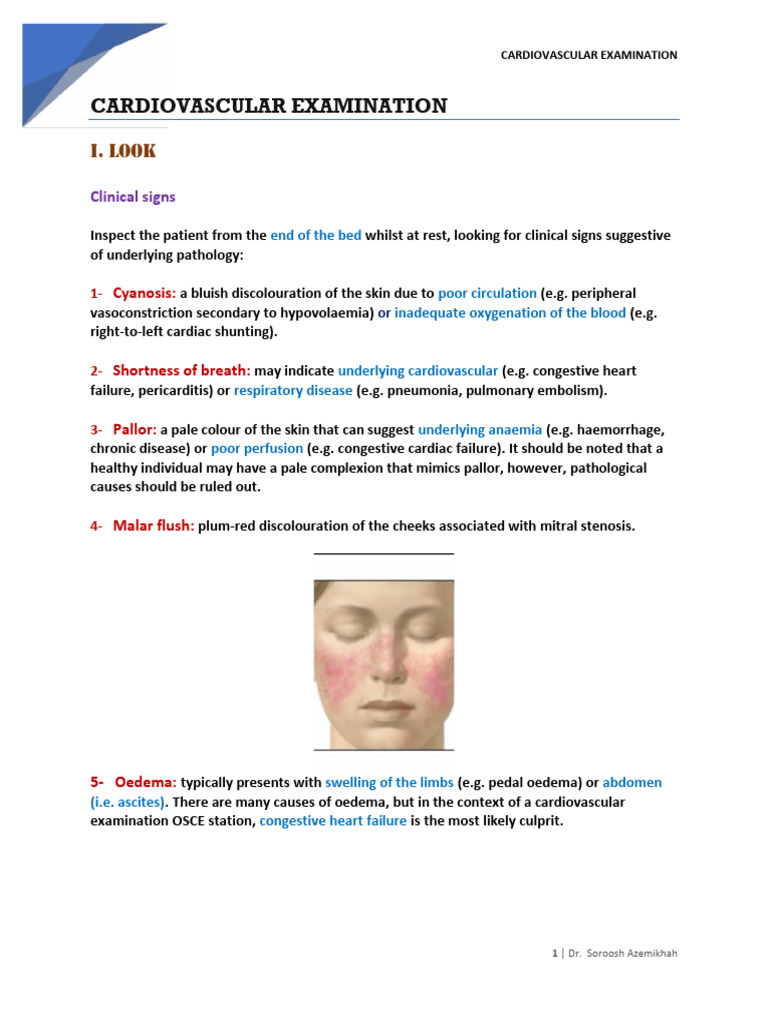 Cardiovascular Examination v1 | PDF | Diseases And Disorders ...