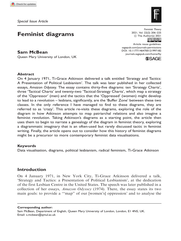 McBean. Feminist Diagrams | PDF | Feminism | Gender Studies