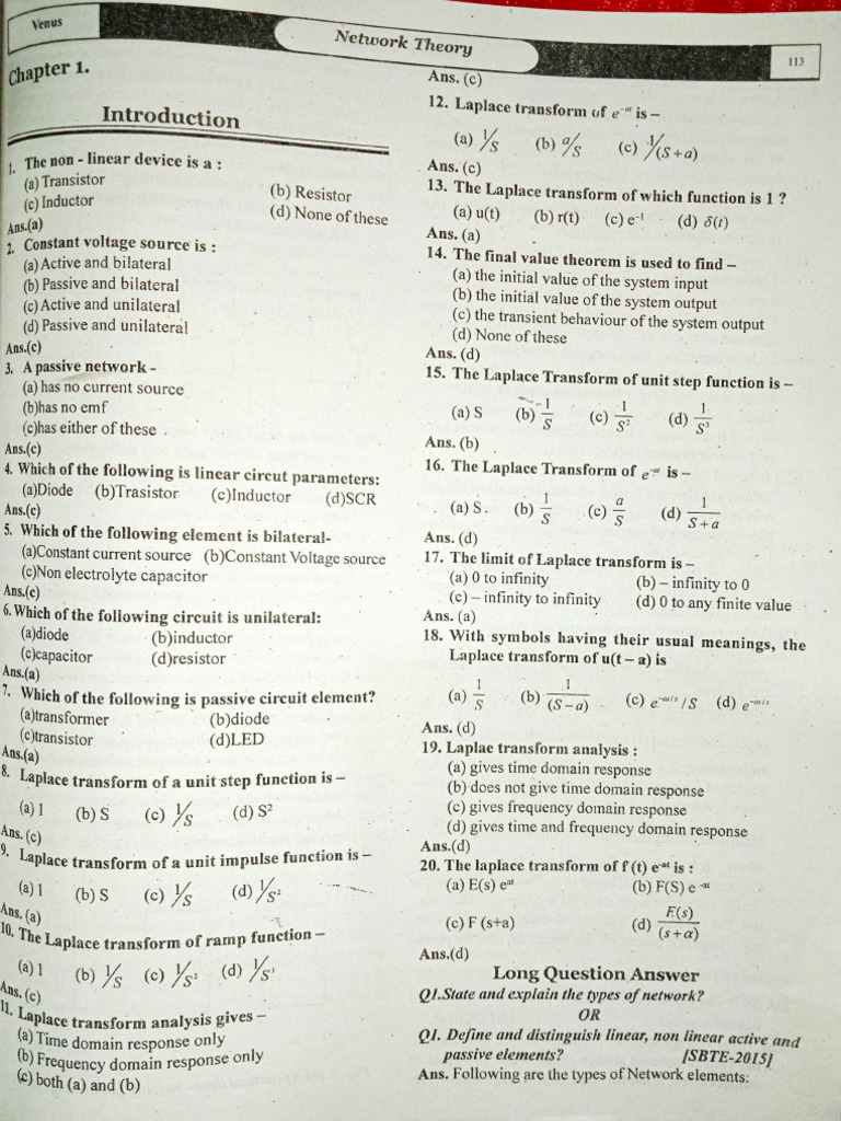 Network theory question bank 4th sem | PDF