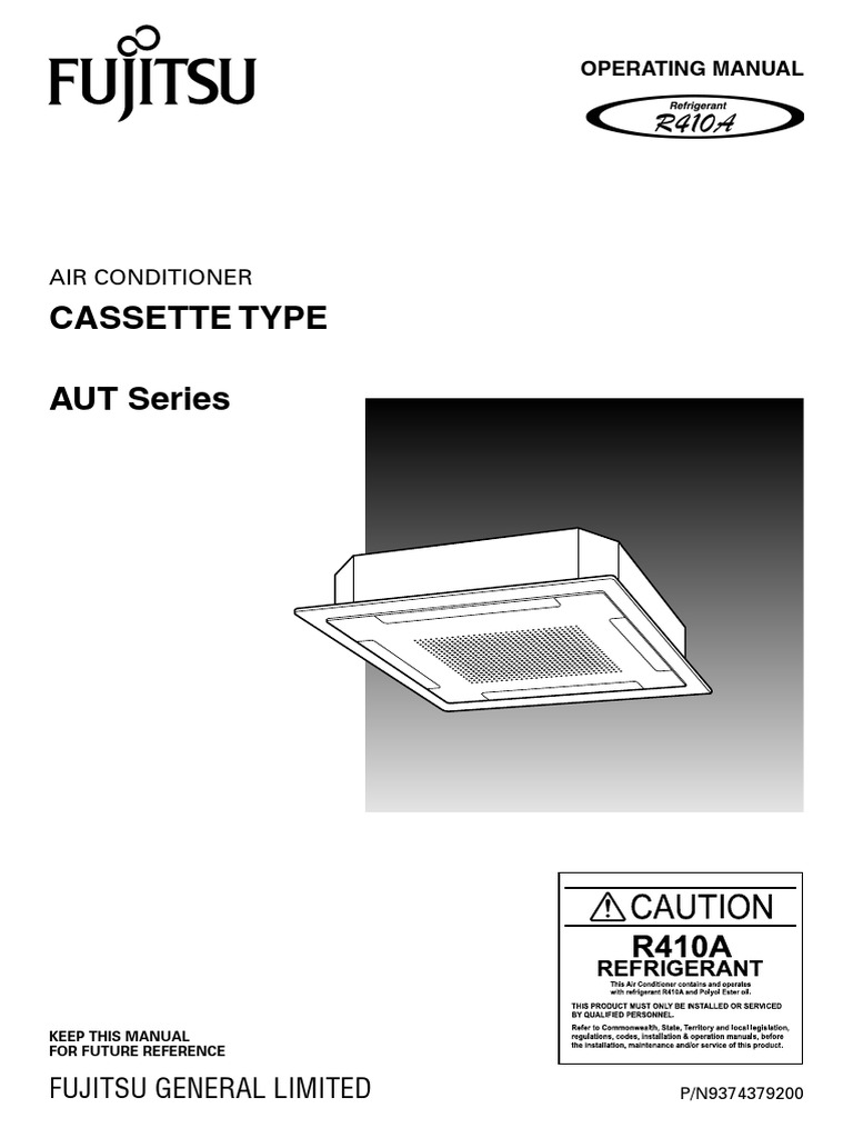 Fujitsu Cassette Air Conditioner Manual | PDF | Air Conditioning ...