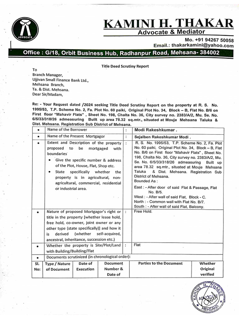 Legal - Rakesh Modi | PDF