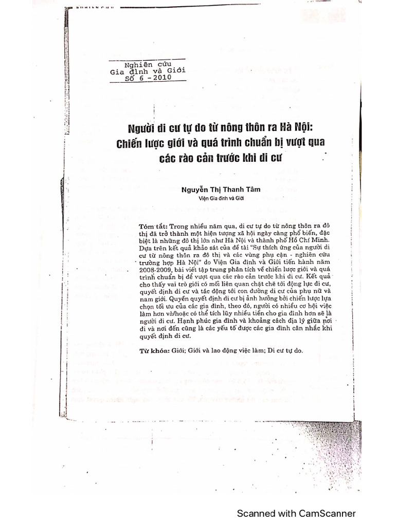 TL1-Ngư I Di Cư T Do T Nông Thôn Ra Hà N I | PDF