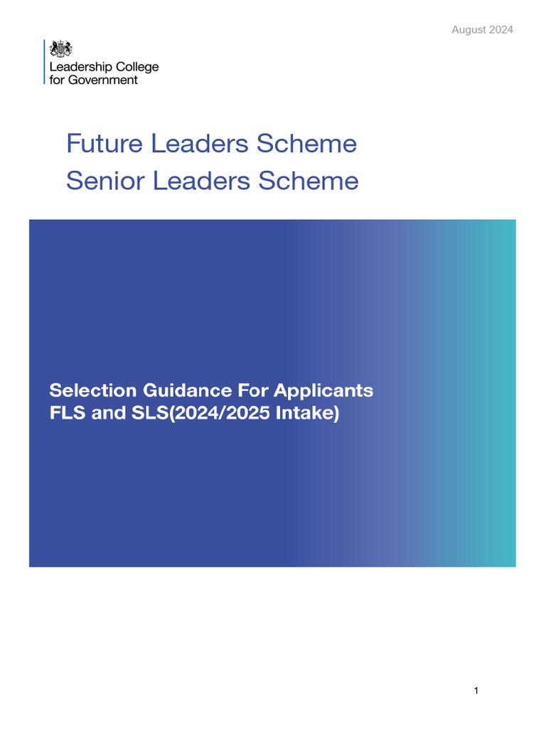 Civil Service Leadership Scheme Guide | PDF | Leadership | Self Report ...