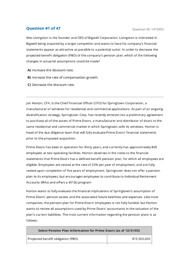 Reading 9 Employee Compensation - Post-Employment and Share-Based | PDF ...
