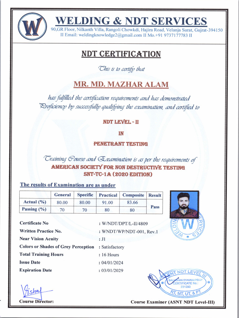 NDT Certificate | PDF
