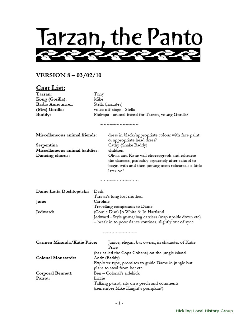 Tarzan Script | PDF