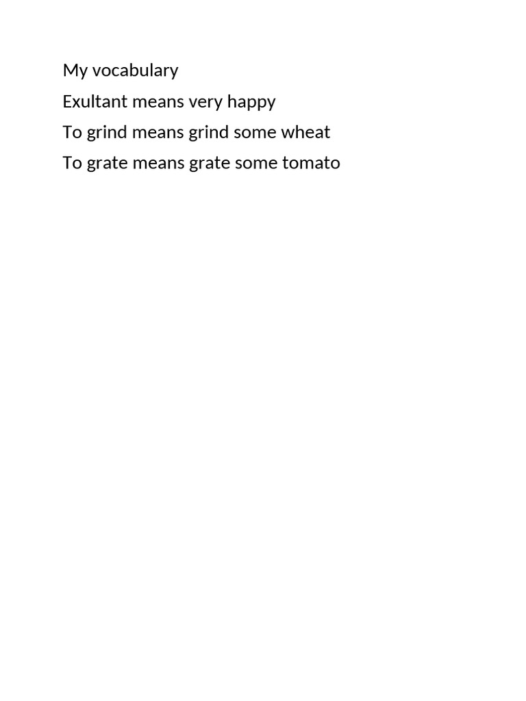 My Vocabulary | PDF