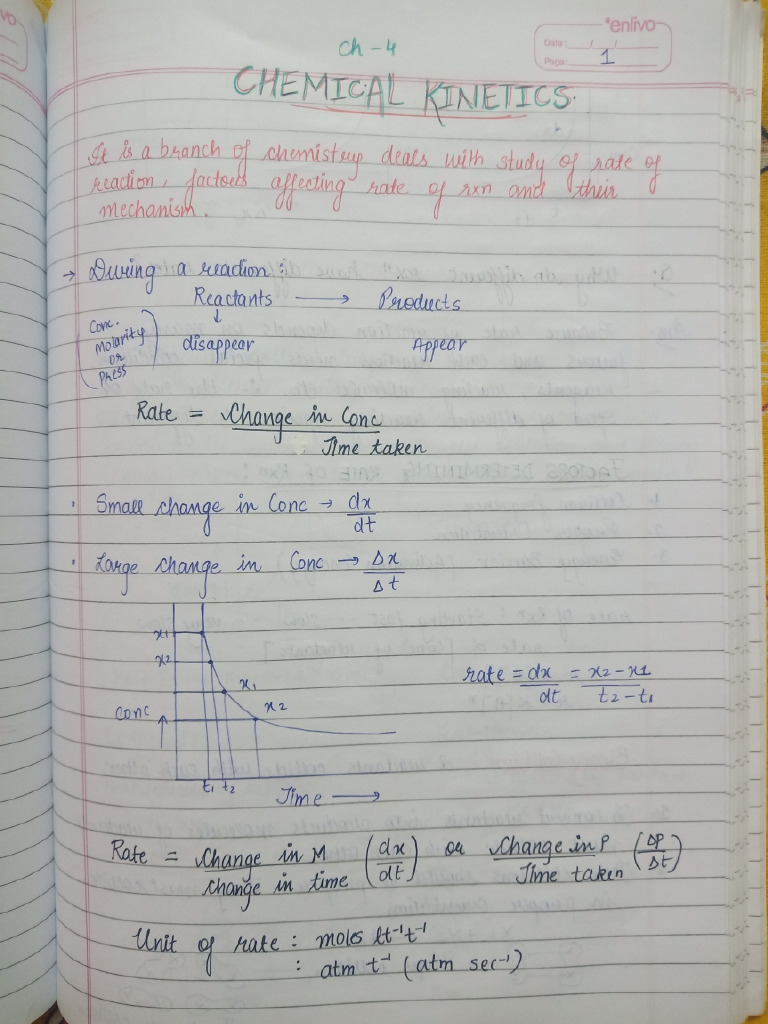 Chemical Kinetics Notes | PDF