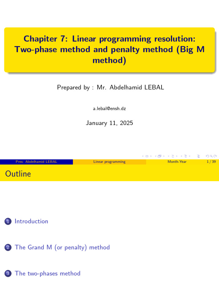 Chapter08 BigM and TwoPhases Methods | PDF | Linear Programming | Mathematical Optimization