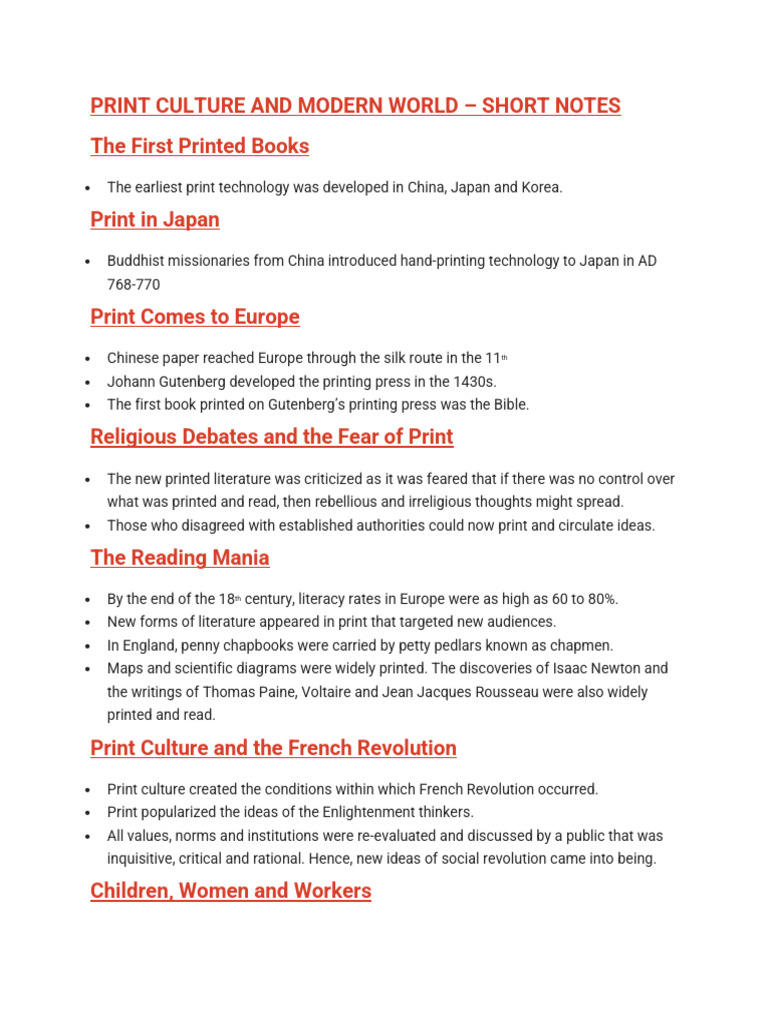 Evolution of Print Culture in History | PDF | Age Of Enlightenment