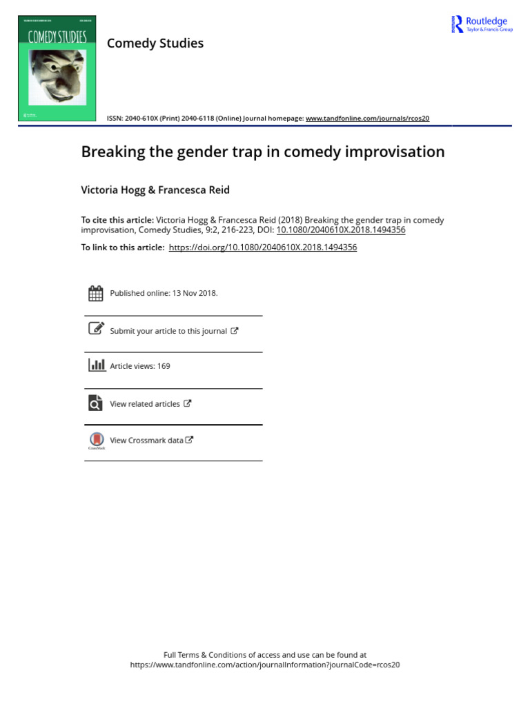 Breaking The Gender Trap in Comedy Improvisation | PDF ...