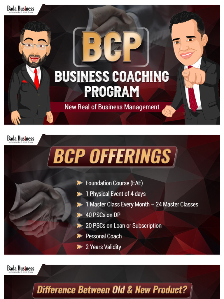 DR Vivek Bindra BCP Business Coaching Program | PDF