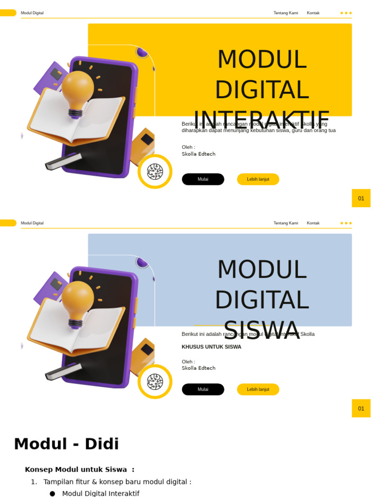 Rancangan Modul Digital Interaktif Skolla | PDF