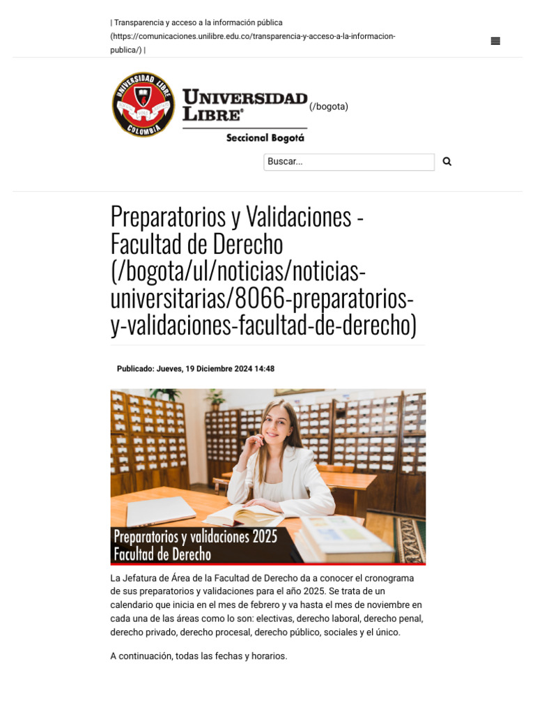 Preparatorios y Validaciones - Facultad de Derecho | PDF