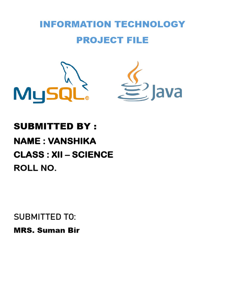 IT PROJECT FILE - VANSHIKA.odf | PDF | Databases | Relational Database
