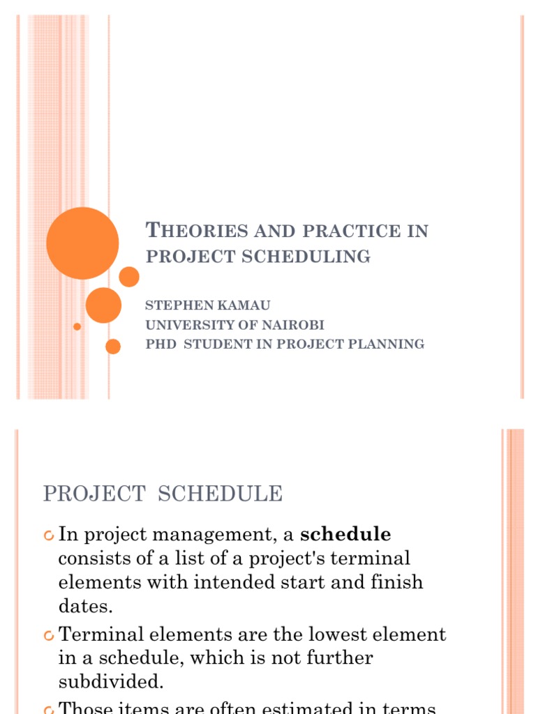 Theories and Practice in Project Scheduling | PDF | Projects ...