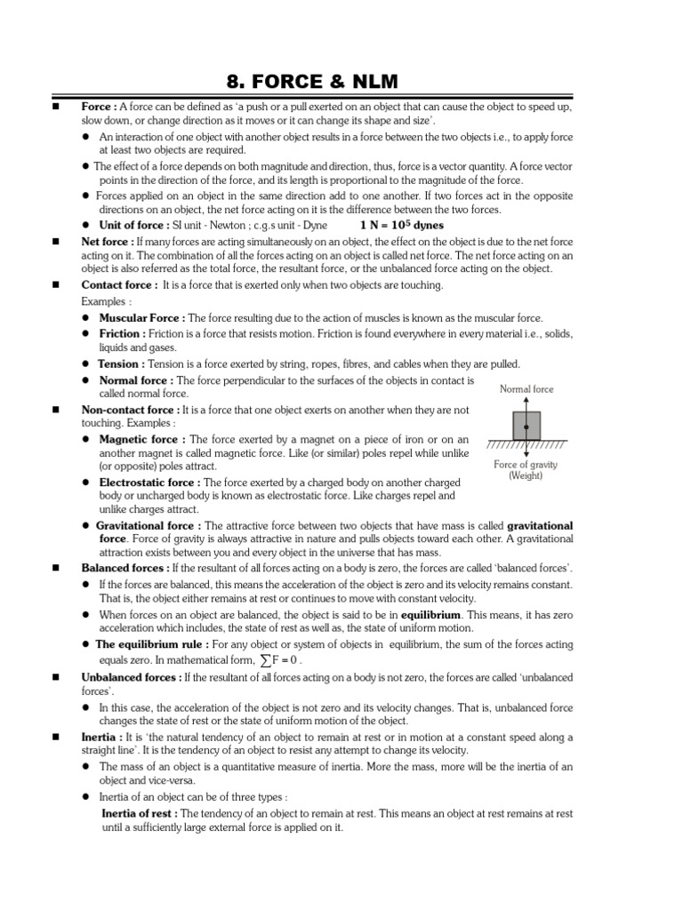 8. Force Nlm (1) | PDF | Force | Inertia