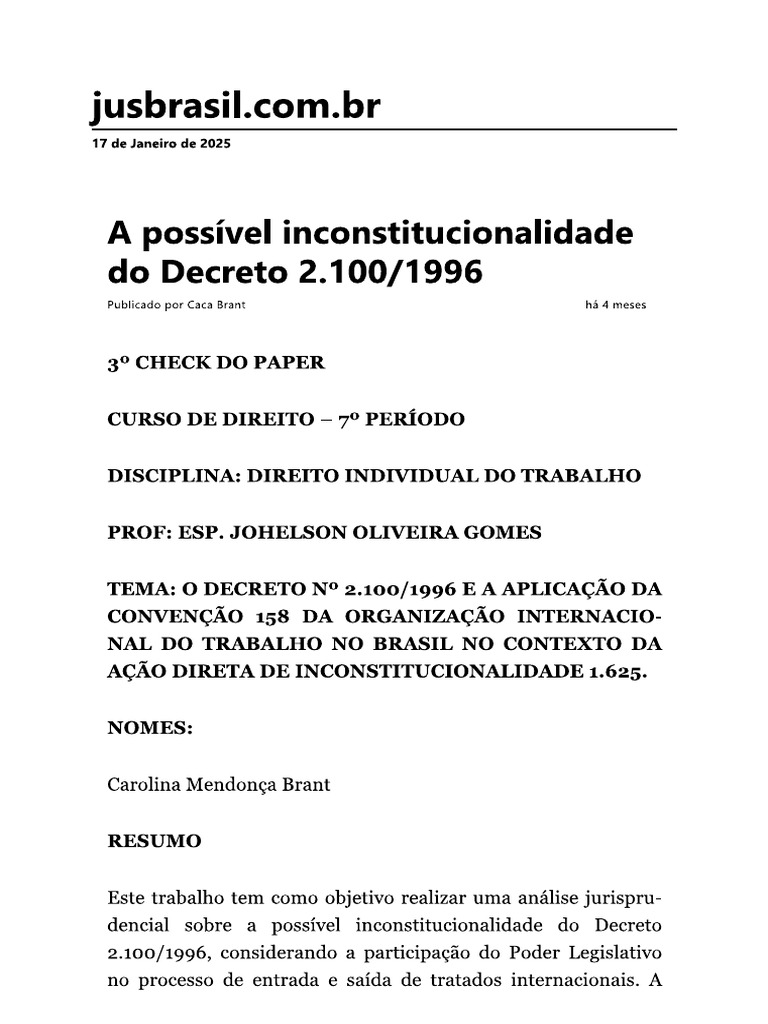 Resumo Sobre Decreto Lei | PDF