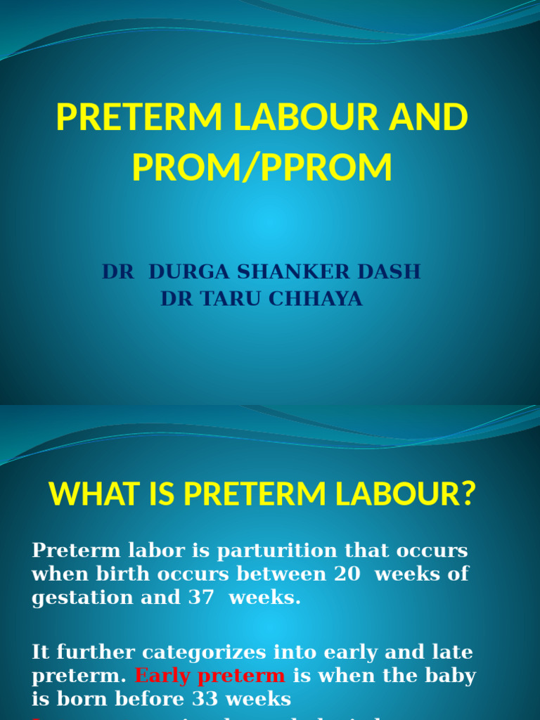 Preterm Labour and Prom | PDF | Preterm Birth | Childbirth