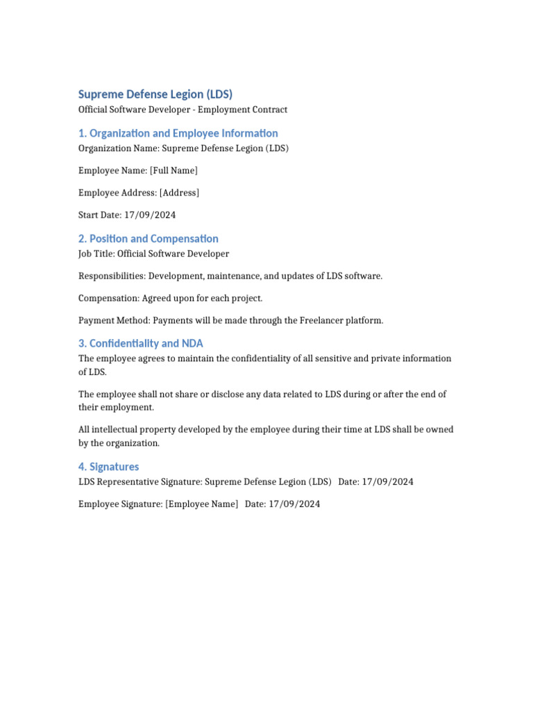 LDS Developer Contract Updated English | PDF