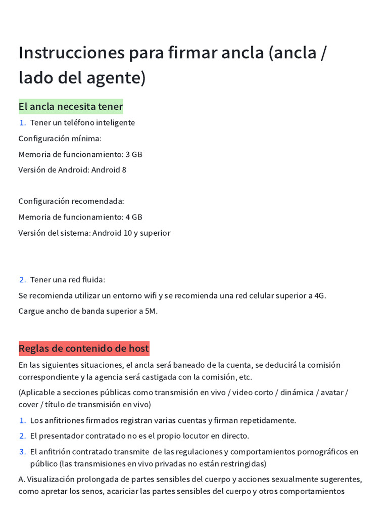 Spanish-Instrucciones para Firmar Ancla (Ancla-Lado Del Agente) | PDF