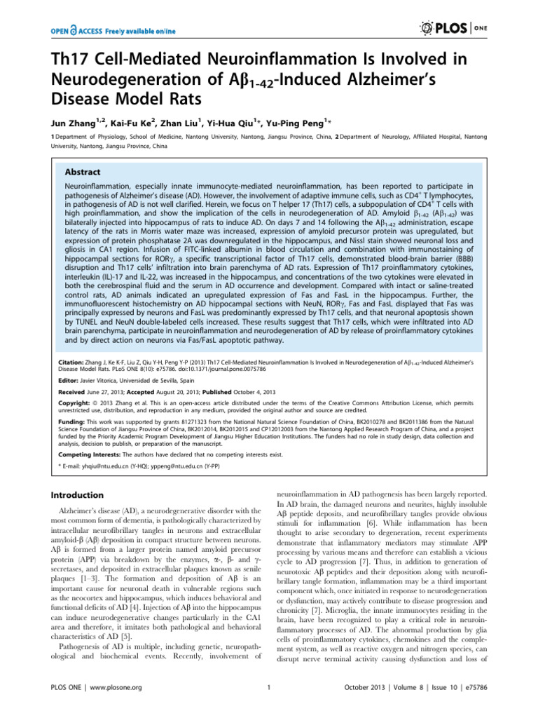 Induce Alzheimer in Rats | PDF | Hippocampus | Polymerase Chain Reaction