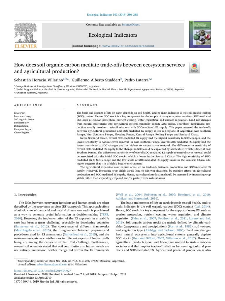 How Does Soil Organic Carbon Mediate Trade-Offs Between Ecosystem ...