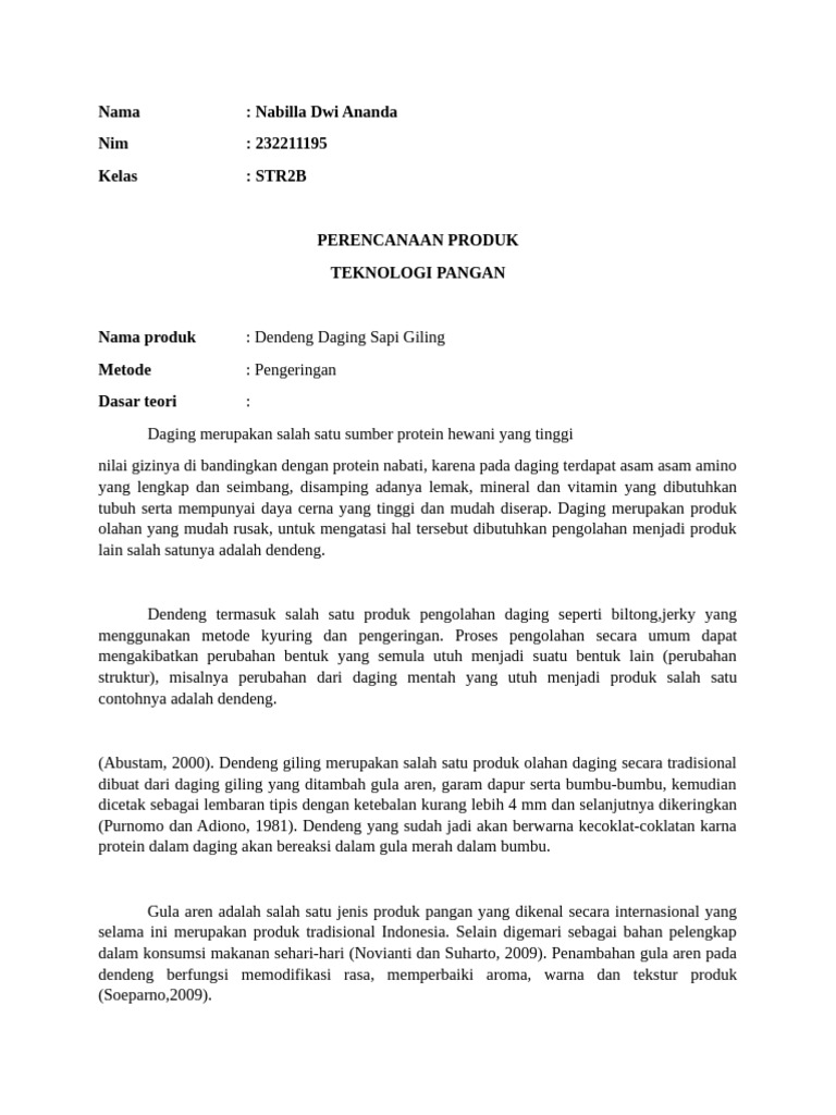 Dendeng Sapi Giling: Resep & Inovasi | PDF