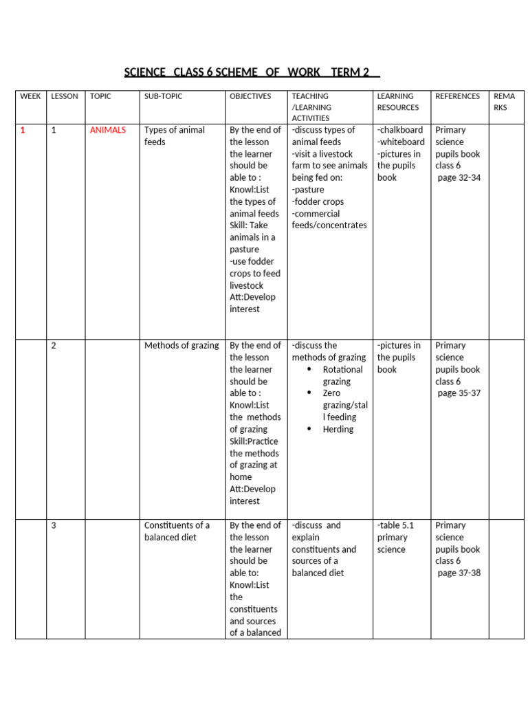 STD 6 Term 2 Science Schemes | PDF | Reflection (Physics) | Grazing