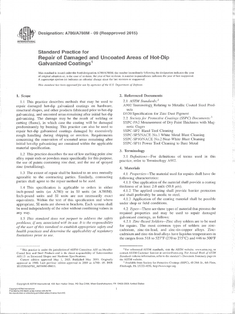 Astm A780 | PDF