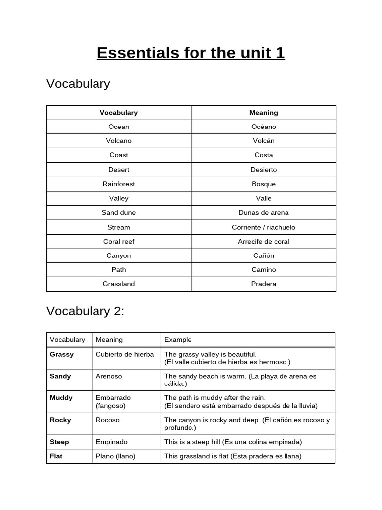Essentials For Unit 1 (Year 5) | PDF | Earth Sciences | Physical ...