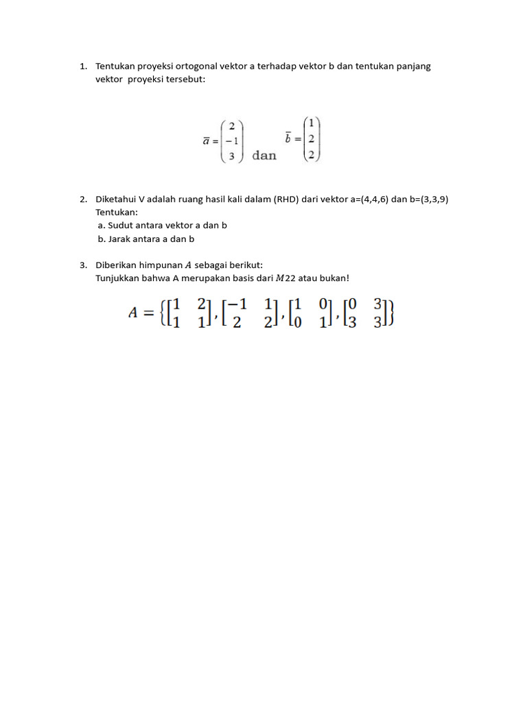 Proyeksi & Analisis Vektor dalam RHD | PDF