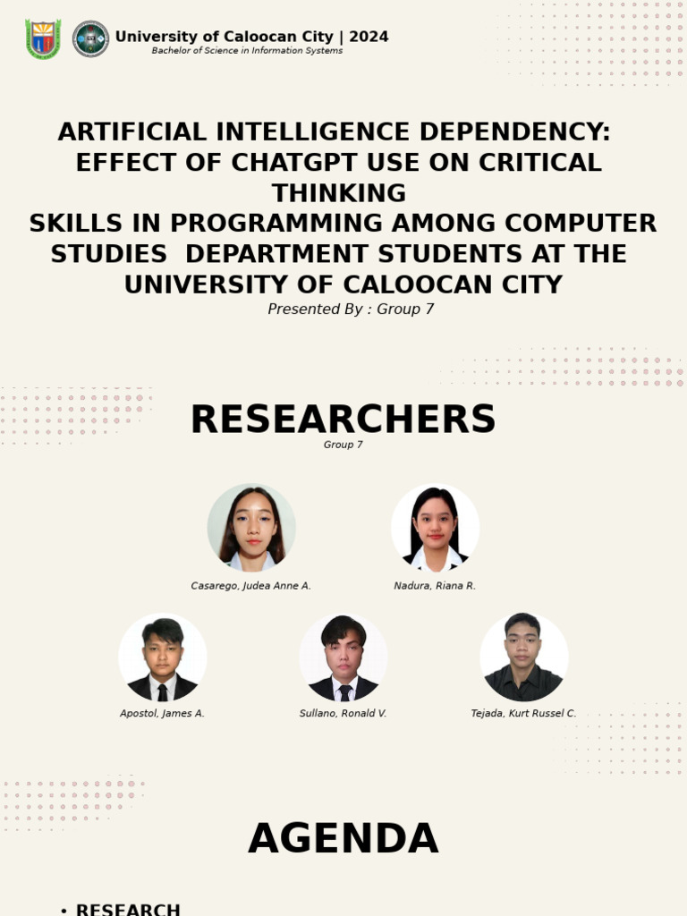 ARTIFICIAL INTELLIGENCE DEPENDENCY EFFECT OF CHATGPT USE ON CRITICAL THINKING SKILLS IN ...