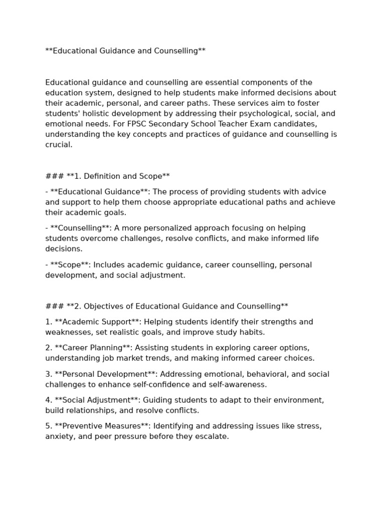 Educational Guidance and Counselling | PDF | Psychotherapy | Psychology