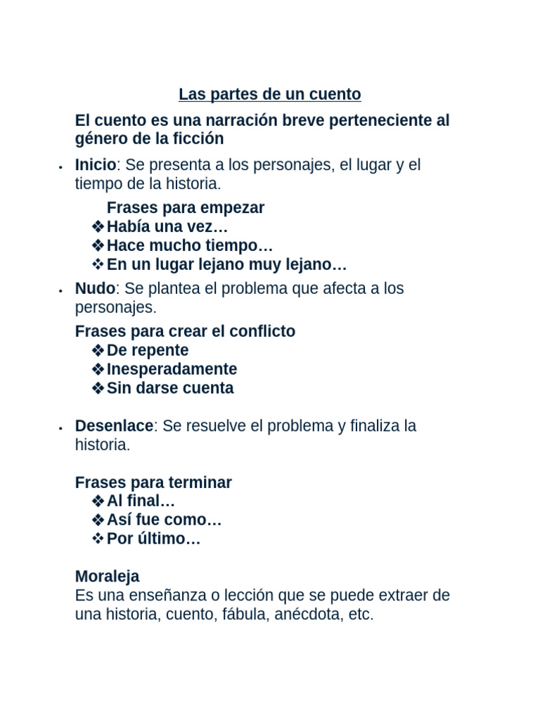 Las Partes de Un Cuento | PDF