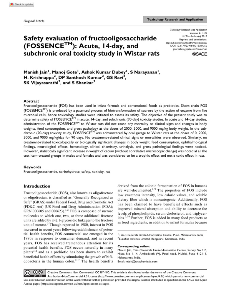 FOS_Toxicology Research and Application_ July 2018 (1) | PDF ...