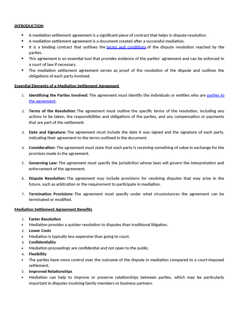 INTRODUCTION | PDF | Mediation | Dispute Resolution
